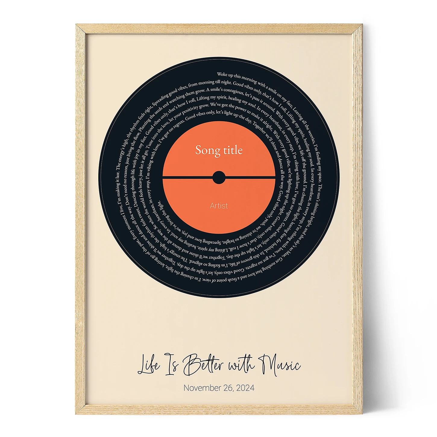 Song Lyrics Vinyl for Brother - Positive Prints