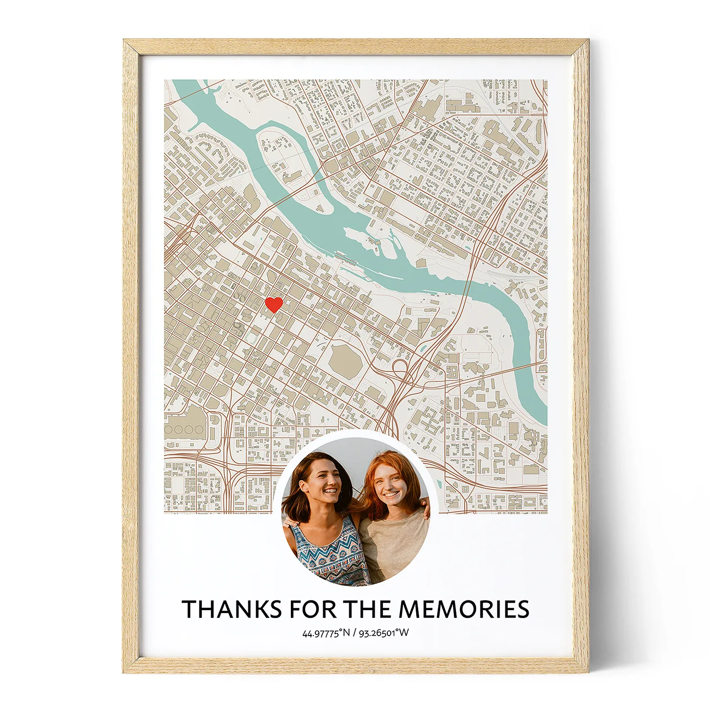 Moving Away Map with Photo - Positive Prints