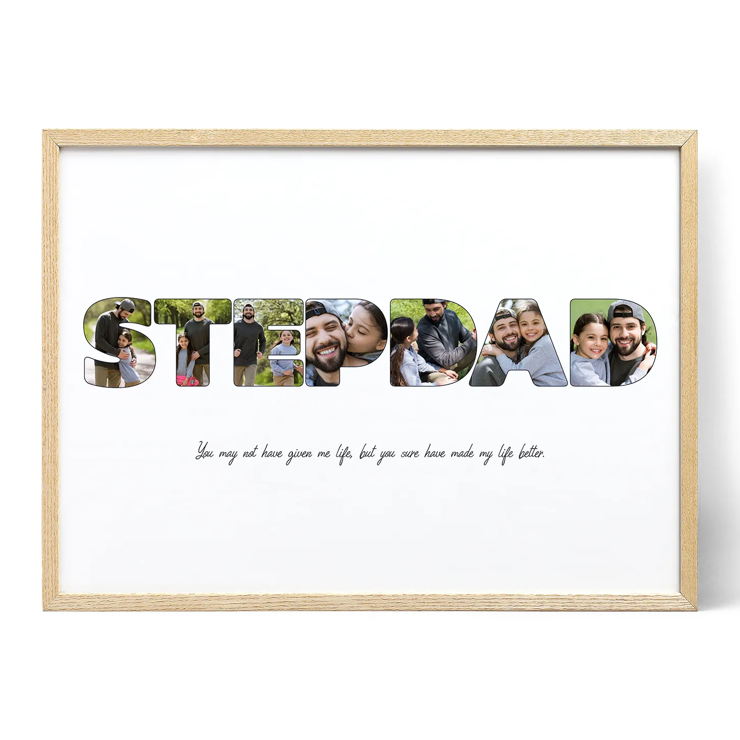 Stepdad Letter Photo Collage Personalized Gift Positive Prints
