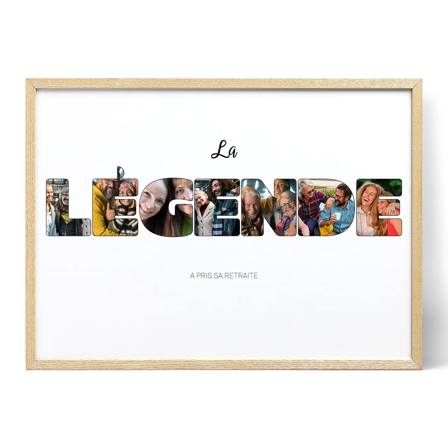 Collage Photo en Lettre La Légende Prend Sa Retraite - Positive Prints