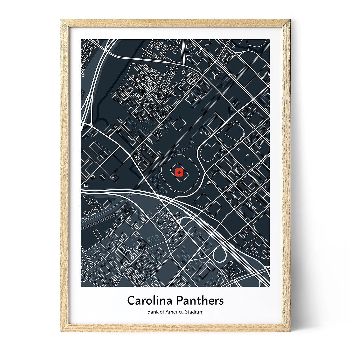 Carolina Panthers - Bank of America Stadium Map - Positive Prints