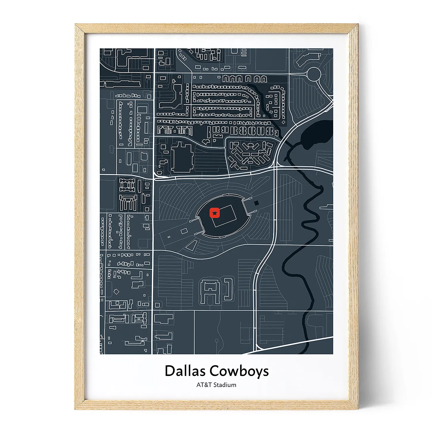 Dallas Cowboys - AT&T Stadium Map - Positive Prints