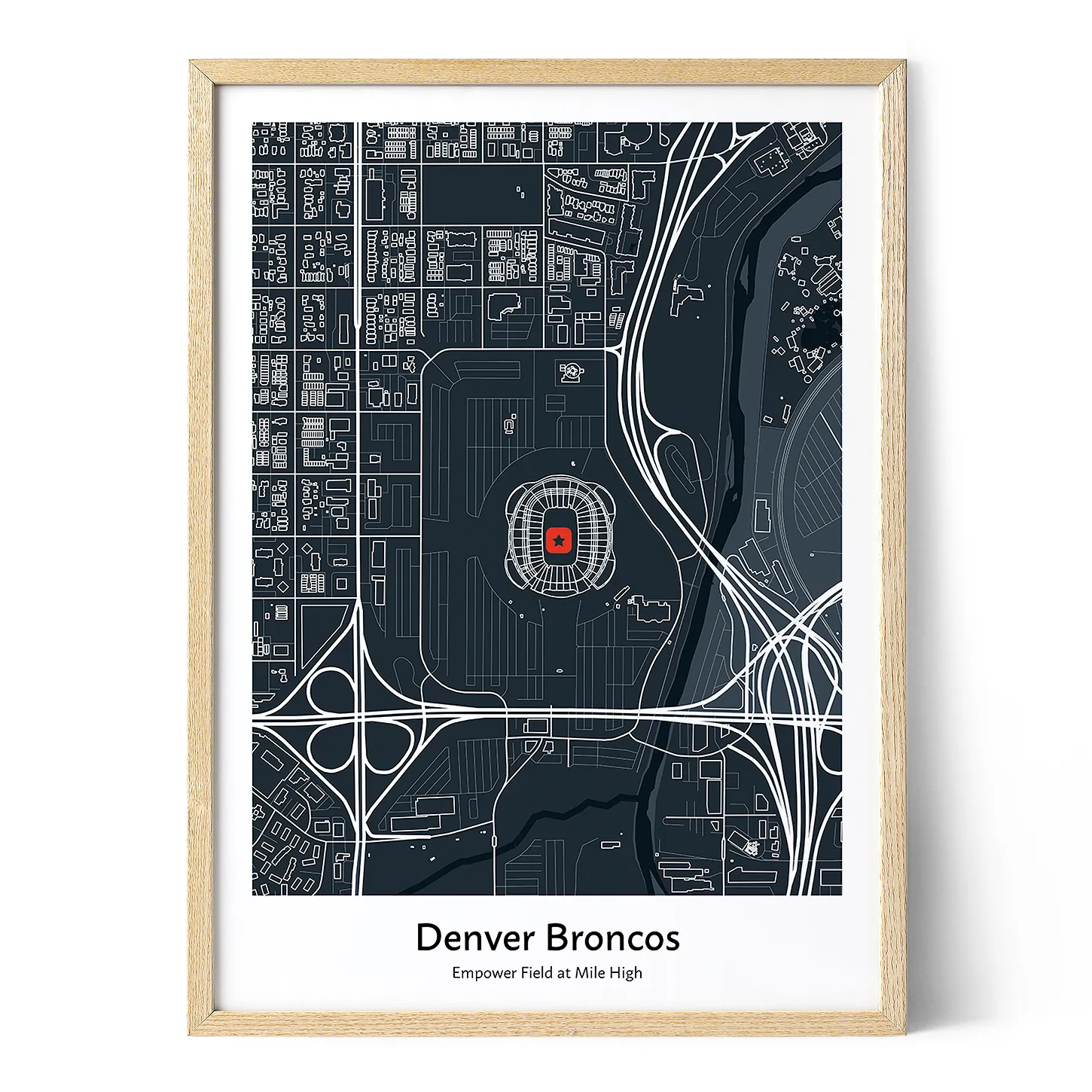 Denver Broncos - Empower Field at Mile High Stadium Map - Positive Prints