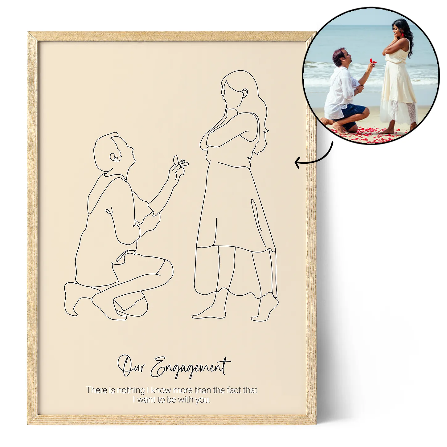 Engagement Line Art - Positive Prints