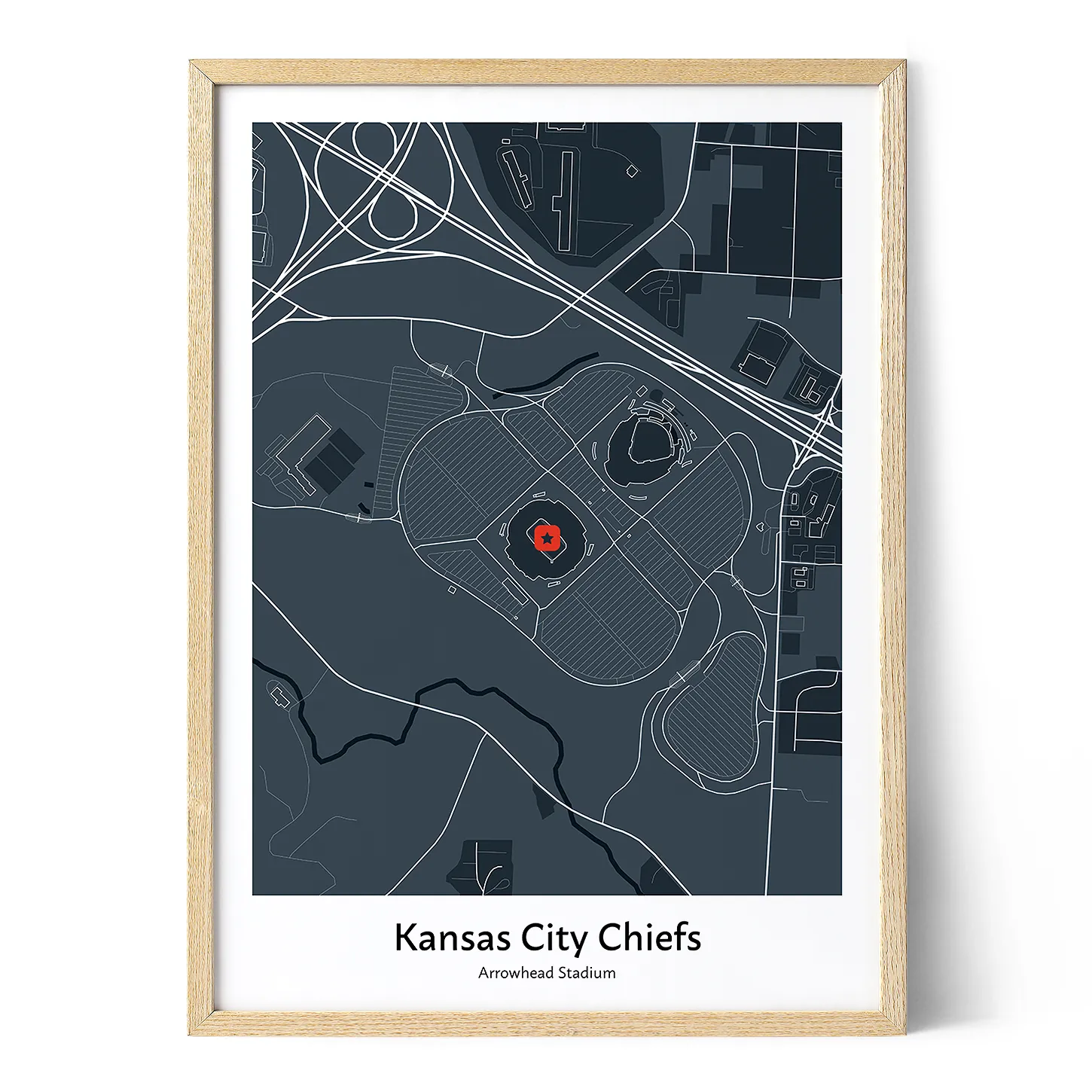 Kansas City Chiefs - Arrowhead Stadium Map - Positive Prints