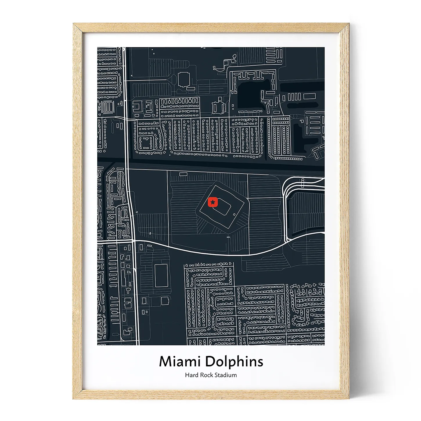 Miami Dolphins - Hard Rock Stadium Map - Positive Prints