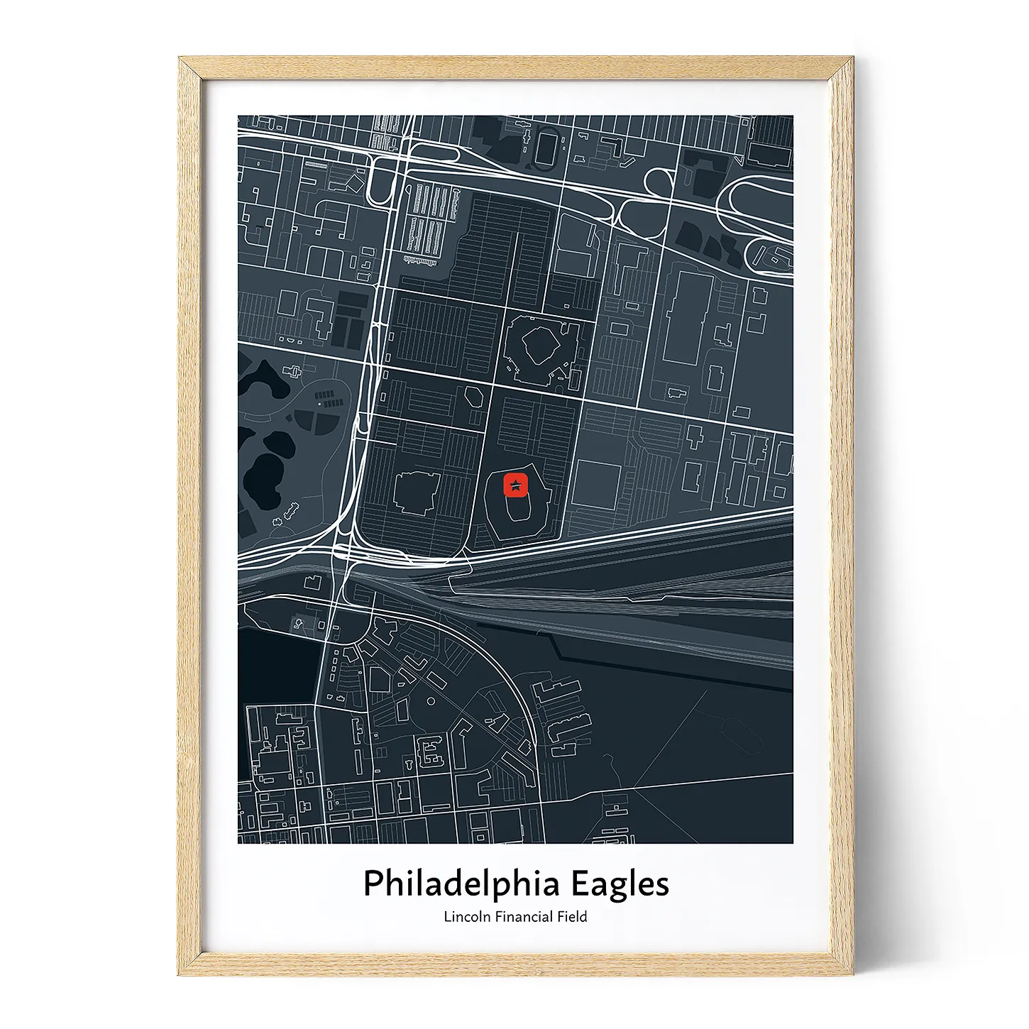 Philadelphia Eagles - Lincoln Financial Field Stadium Map - Positive Prints