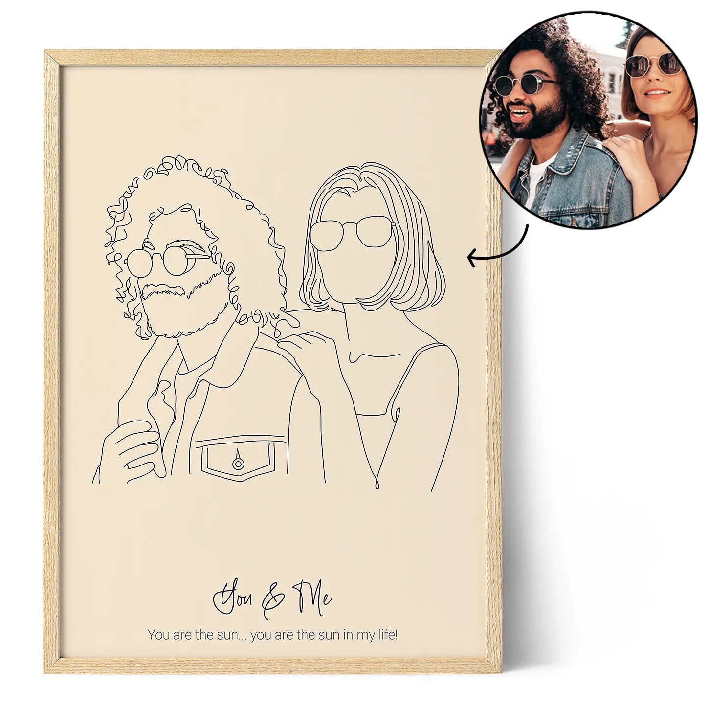 You & Me Line Art - Positive Prints