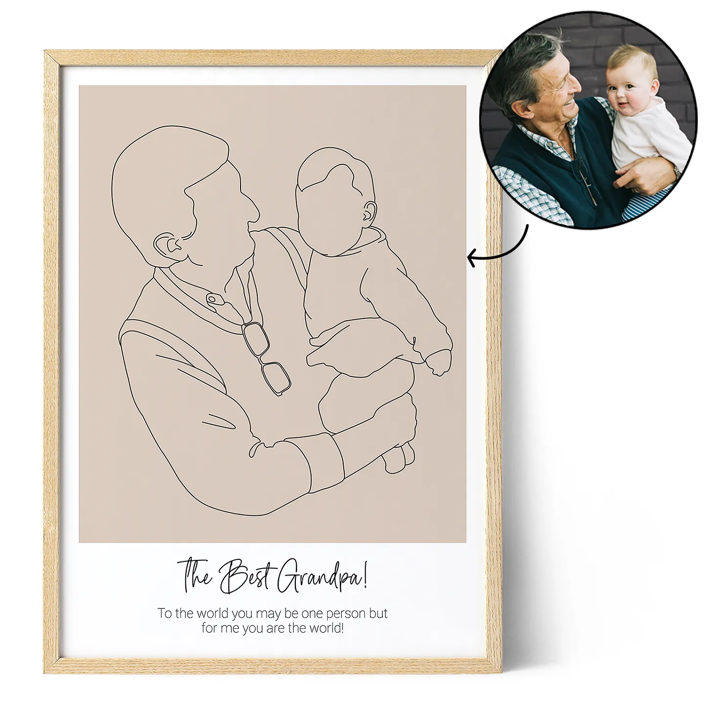 Grandpa Line Art - Positive Prints