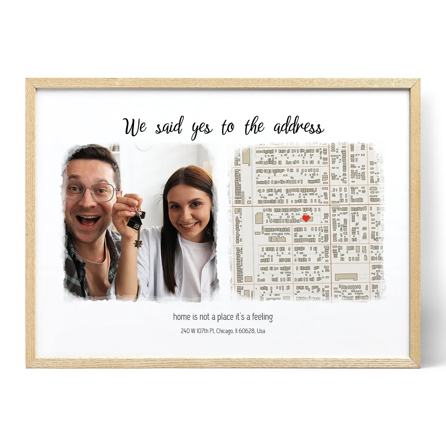 We Said Yes to the Address – Map with Photo - Positive Prints