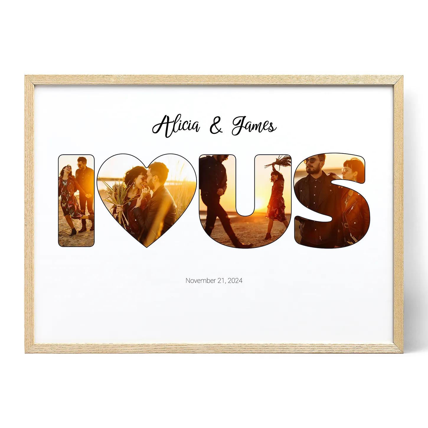 I Love Us - Letter Photo Collage - Positive Prints