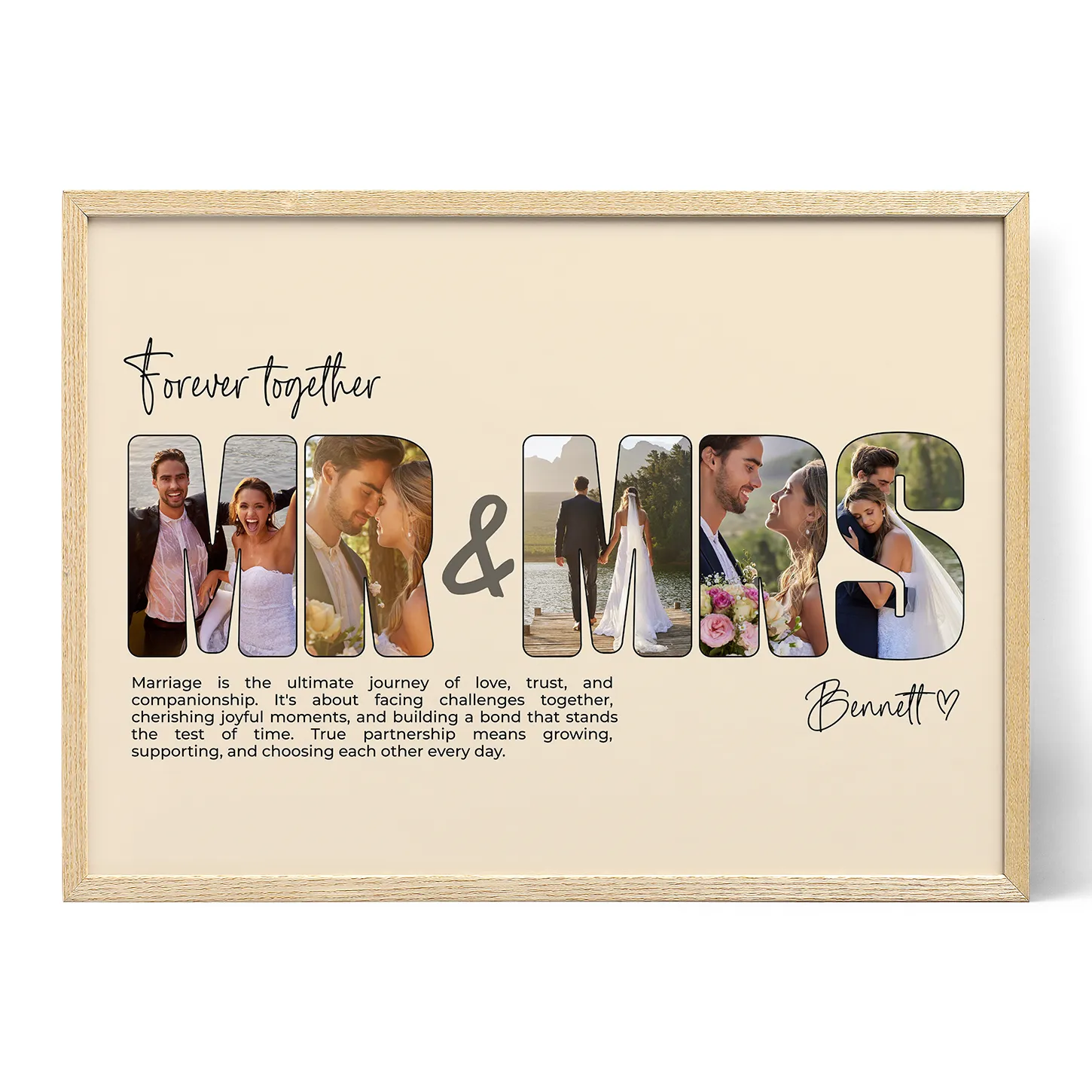 Mr & Mrs - Letter Photo Collage - Positive Prints