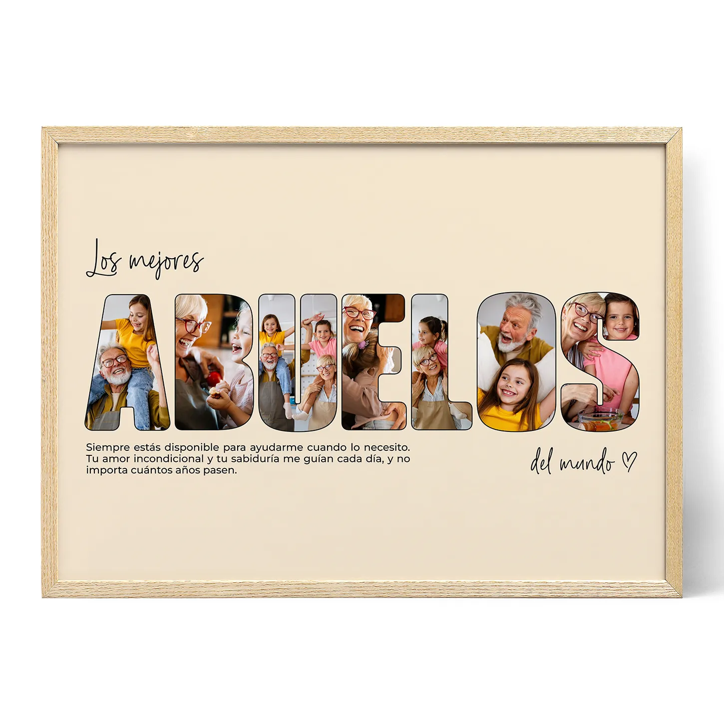 Collage de letras para los mejores abuelos del mundo - Positive Prints