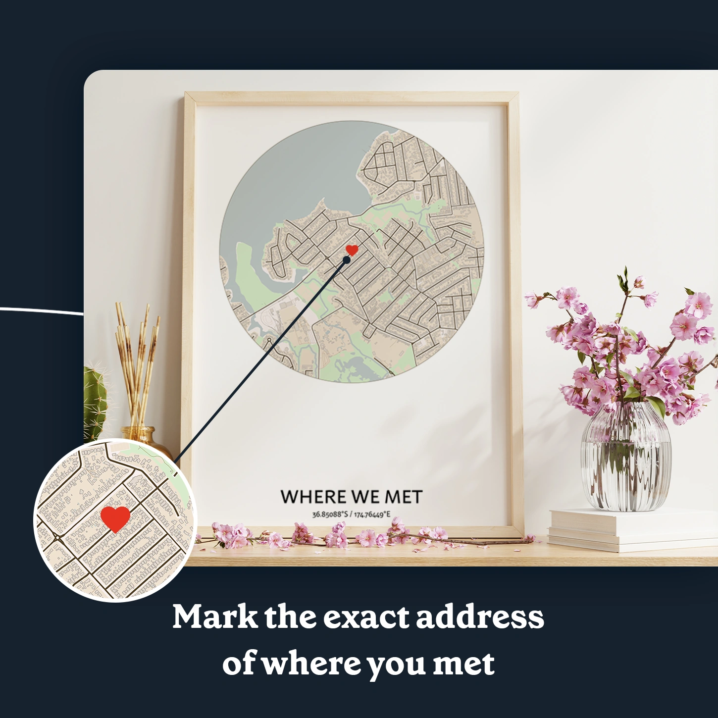 Where We Met Circle Map - Personalized Gift - Positive Prints