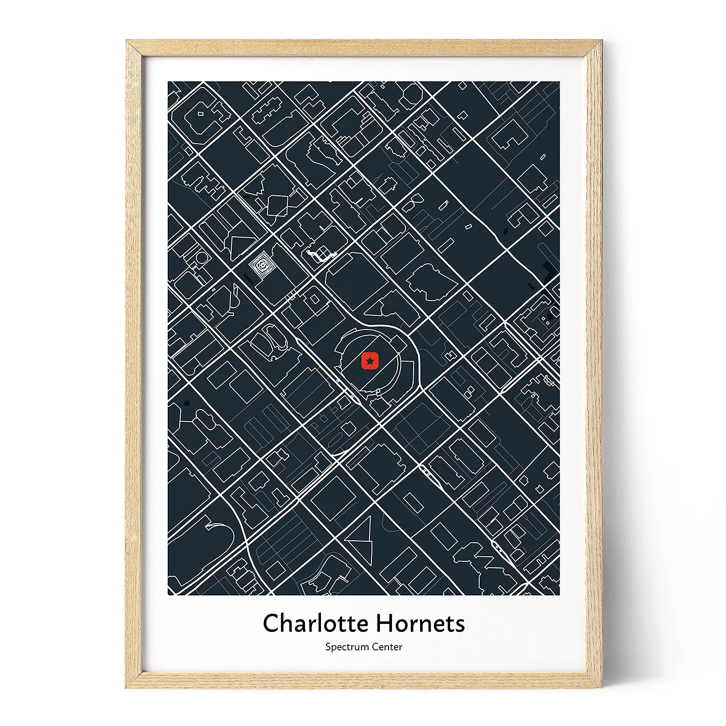 Charlotte Hornets - Spectrum Center Map Art - Positive Prints