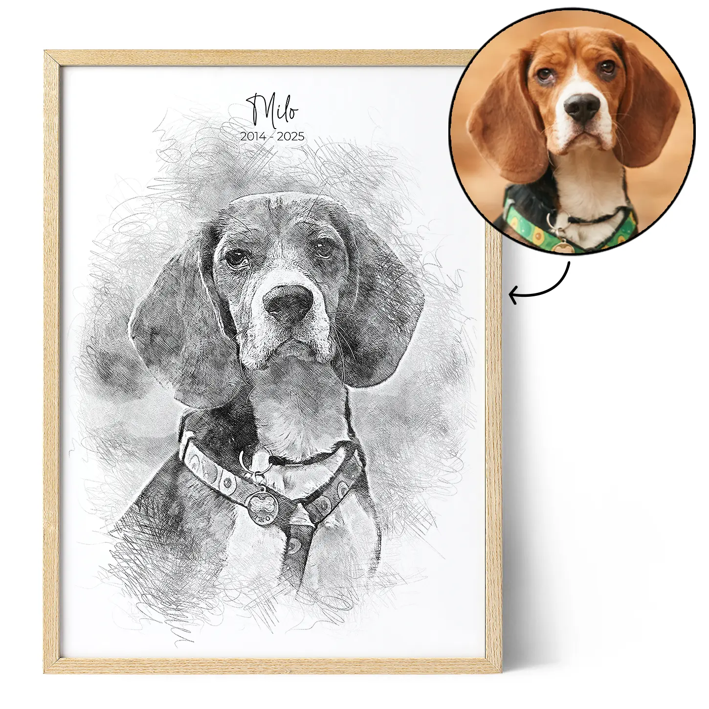 Dog Memorial Portrait - Positive Prints