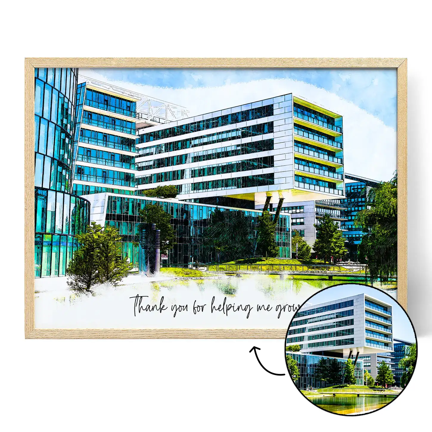 Custom Watercolour Work Place Portrait - Positive Prints