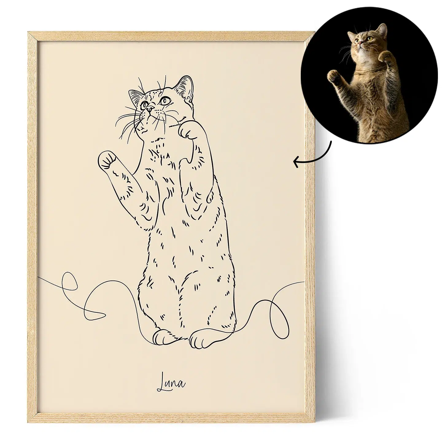 Chat - Affiche Line Art à partir d’une Photo - Positive Prints