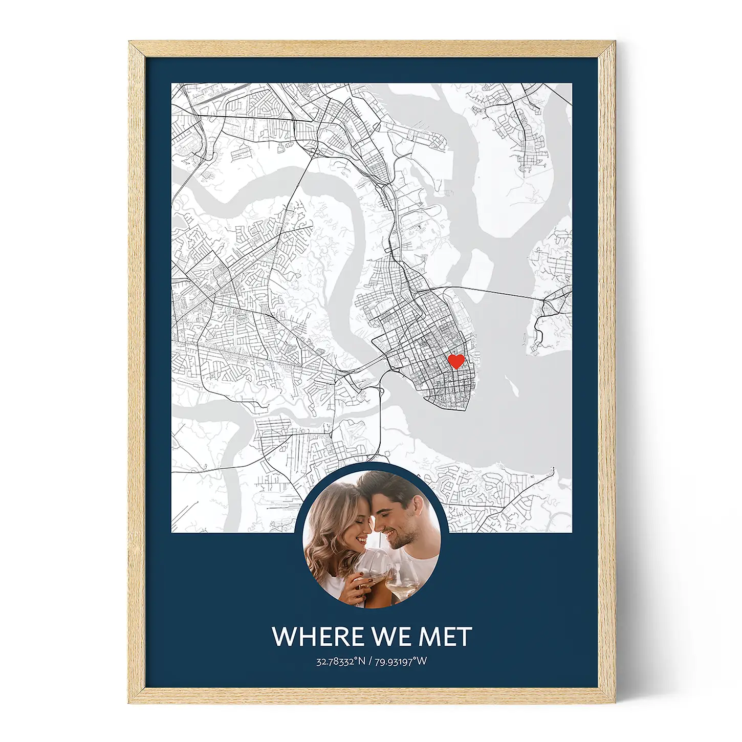 Where We First Met Map - Positive Print