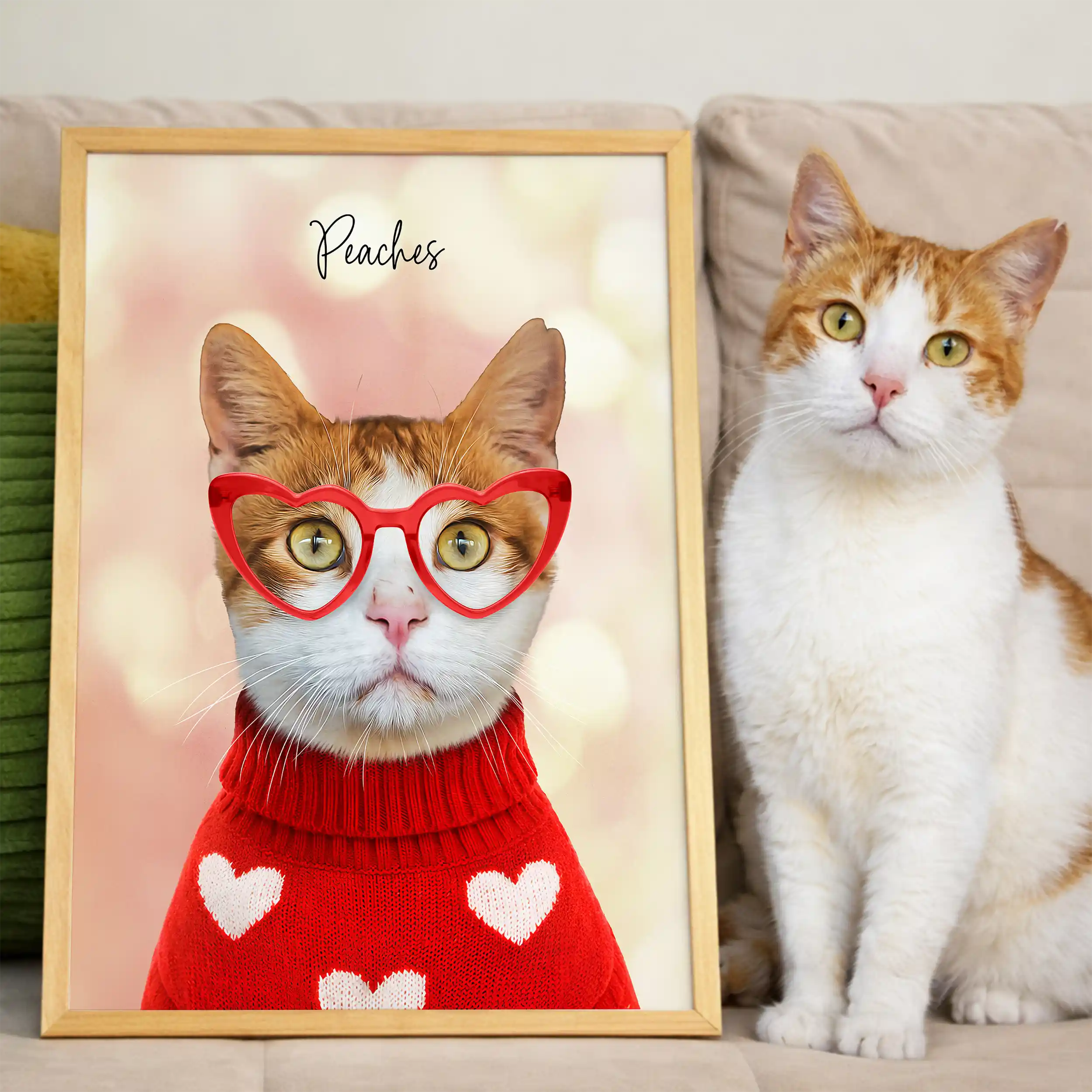 Custom Valentine Cat Portrait - Positive Prints